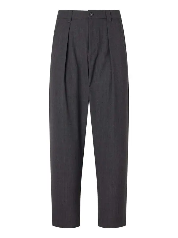 A.p.c. Renato Wide-leg Pleated Twill Trousers - Gray