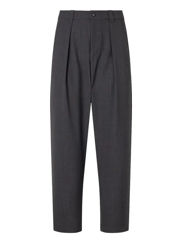 A.p.c. Renato Wide-leg Pleated Twill Trousers - Gray