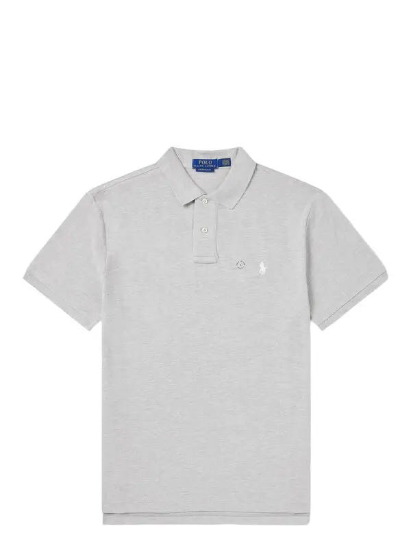 Polo Ralph Lauren Logo-embroidered Cotton-piqué Polo Shirt - Gray