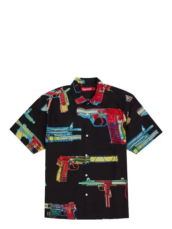 Supreme Guns Silk Short Sleeve Shirt - Black
