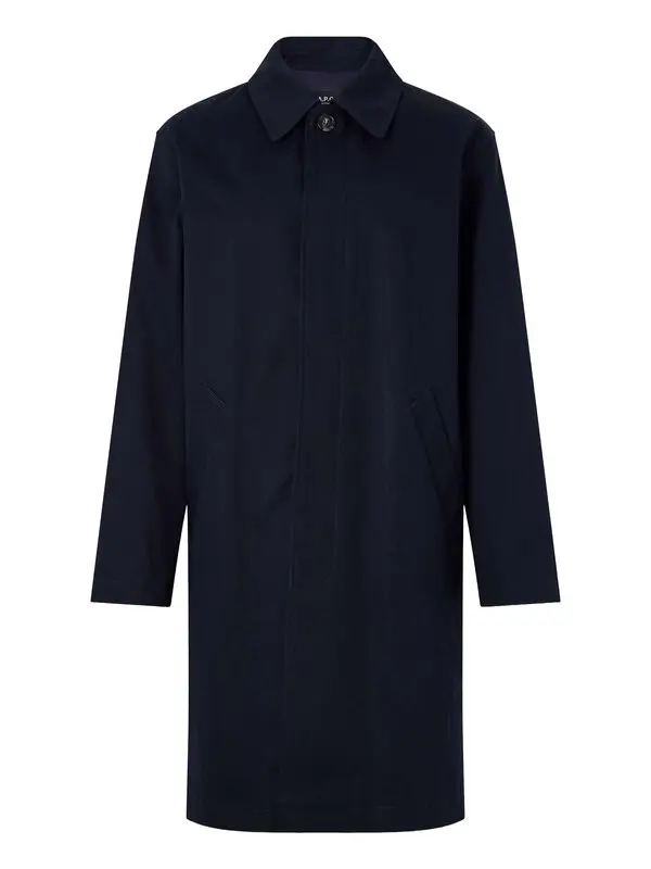 A.p.c. Mac Duras Cotton Mac Coat - Navy