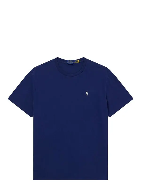 Polo Ralph Lauren Logo-embroidered Cotton-jersey T-shirt - Blue