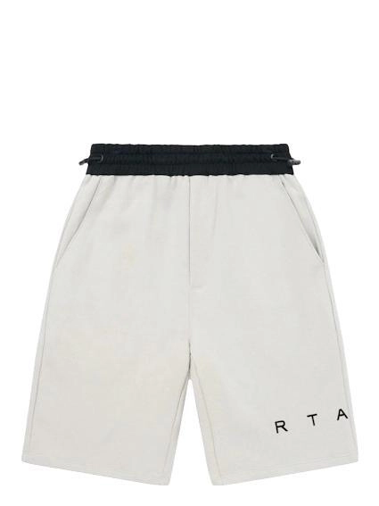 RtA Wide Leg Sweat Shorts - Grey/black