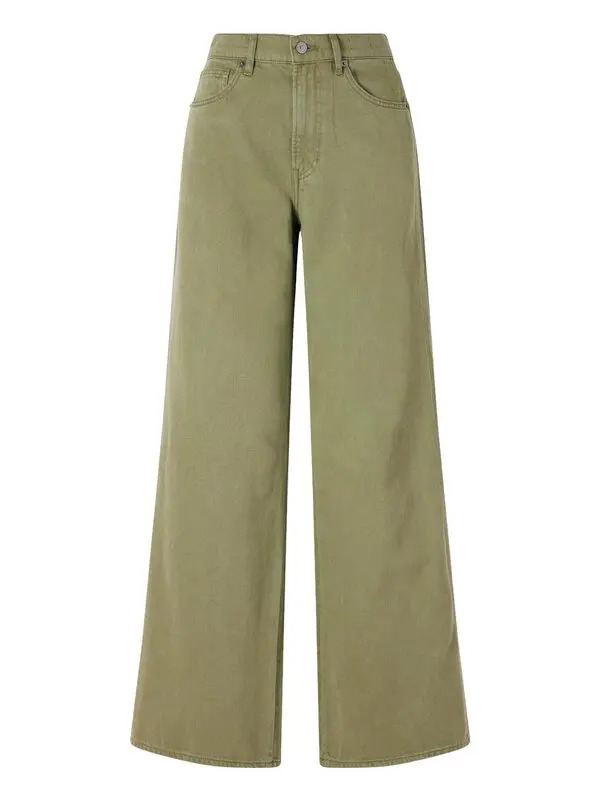 Veronica Beard Kasey Mid-rise Wide-leg Jeans - Green