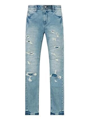 RtA Bryant Frayed Horizon Skinny Jeans - Blue