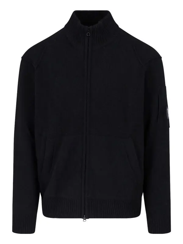 C.P. COMPANY Wool Zip Cardigan - Black