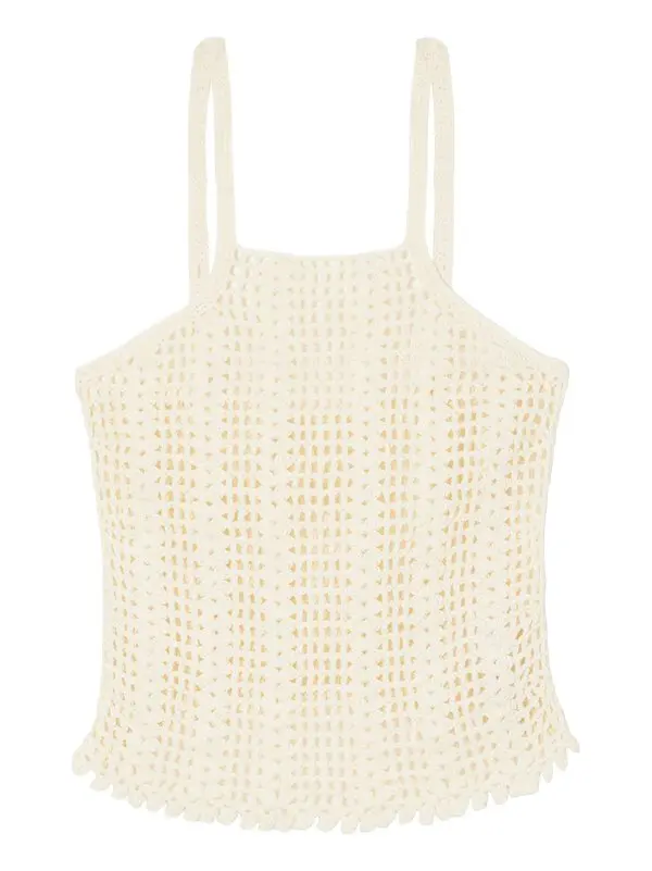 TERRY PUESTO Tuffo Crochet-knit Organic Cotton Tank - Cream