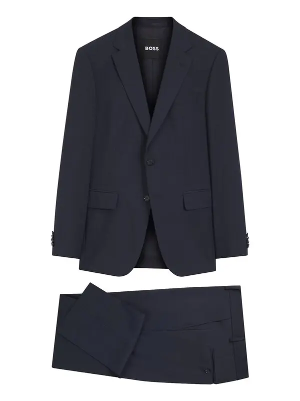 BOSS Two-piece Slim-fit Suit In Virgin Wool - Dark Blue