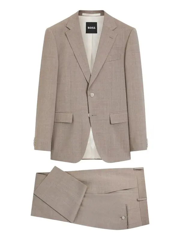 BOSS Two-piece Slim-fit Suit In Virgin Wool - Khaki