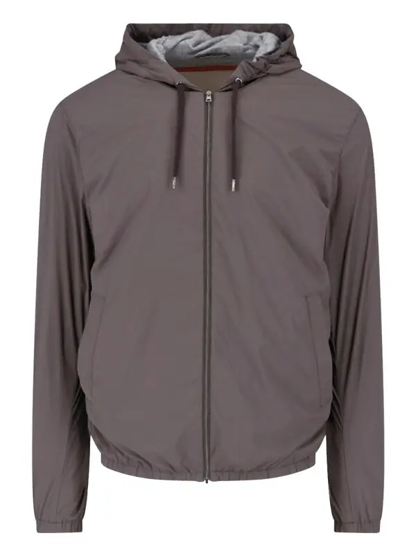 Herno Technical Fabric Hooded Jacket - Brown