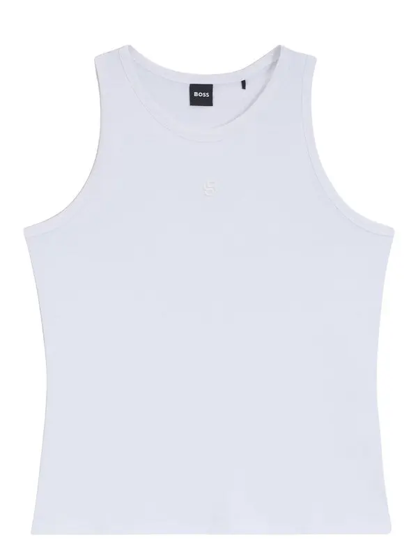 BOSS Slim-fit Tank Top In Cotton Blend - White