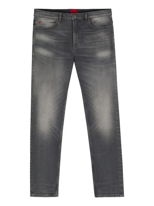 Hugo Slim-fit Black Jeans In Stretch Cotton - Silver