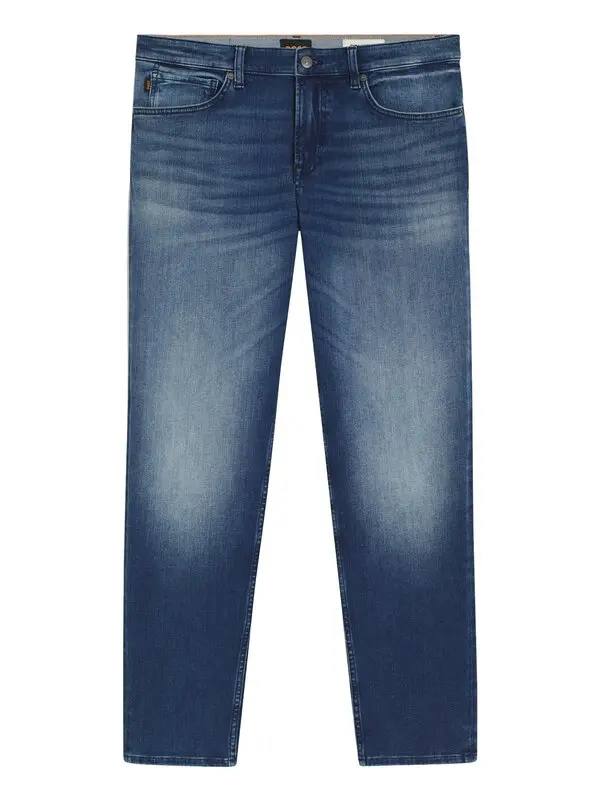 BOSS Regular-fit Tapered Stretch-cotton Jeans - Blue