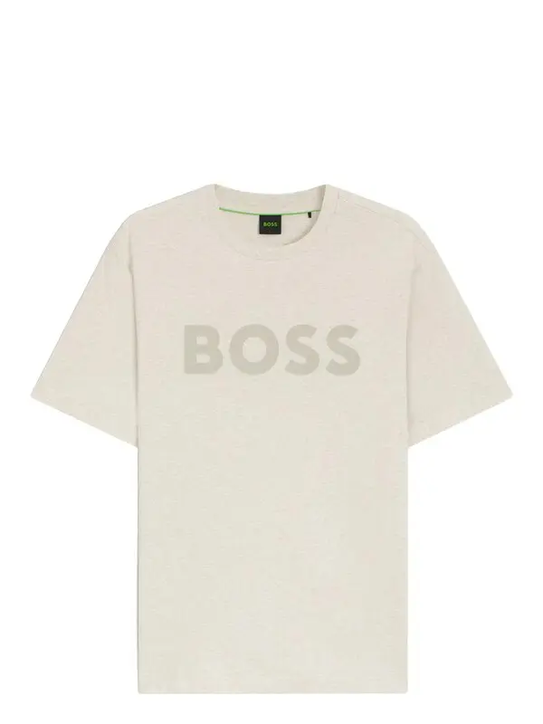 BOSS Cotton T-shirt With Tonal Logo - White