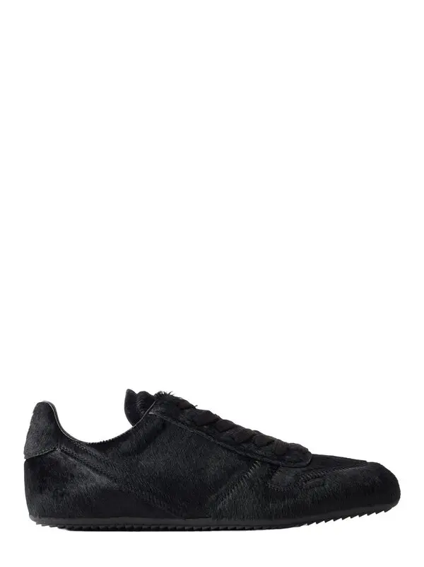 Rick Owens Minimal Calf-hair And Leather Sneakers - Black