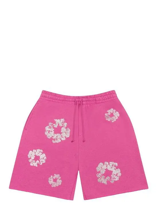 DENIM TEARS Cashmere Swarovski Cotton Wreath Shorts - Pink