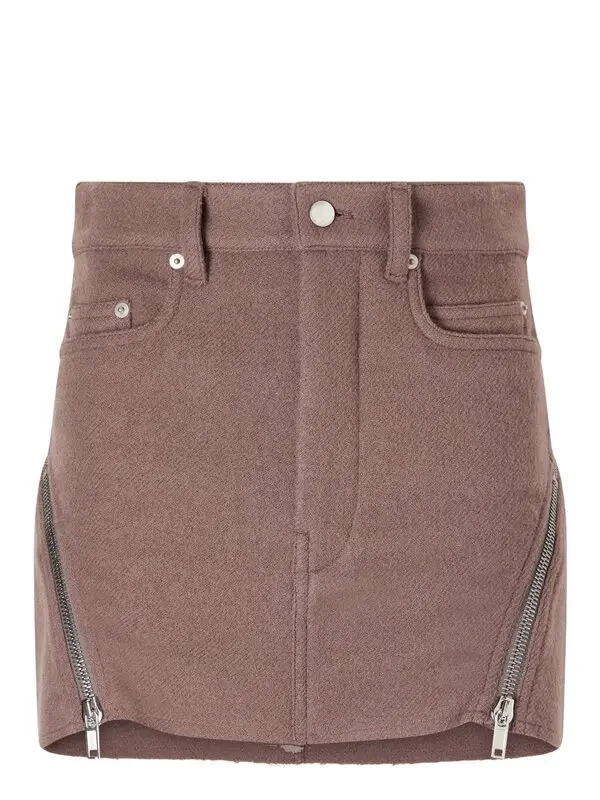 Rick Owens Bolan Banana Virgin Wool Mini Skirt - Grape