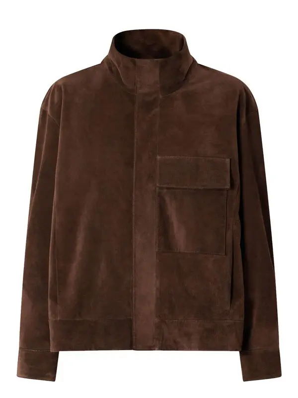 NILI LOTAN Cirque Suede Jacket - Brown