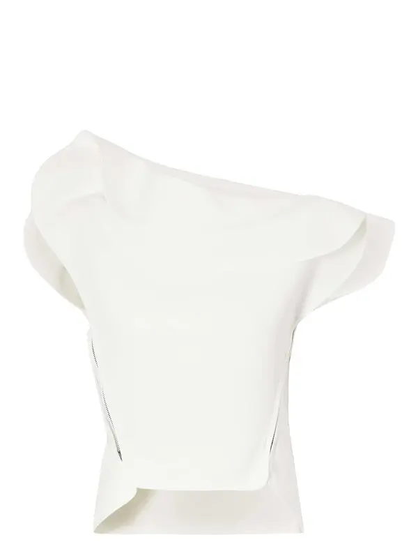 Maticevski Whirl Asymmetric Layered Crepe Top - White