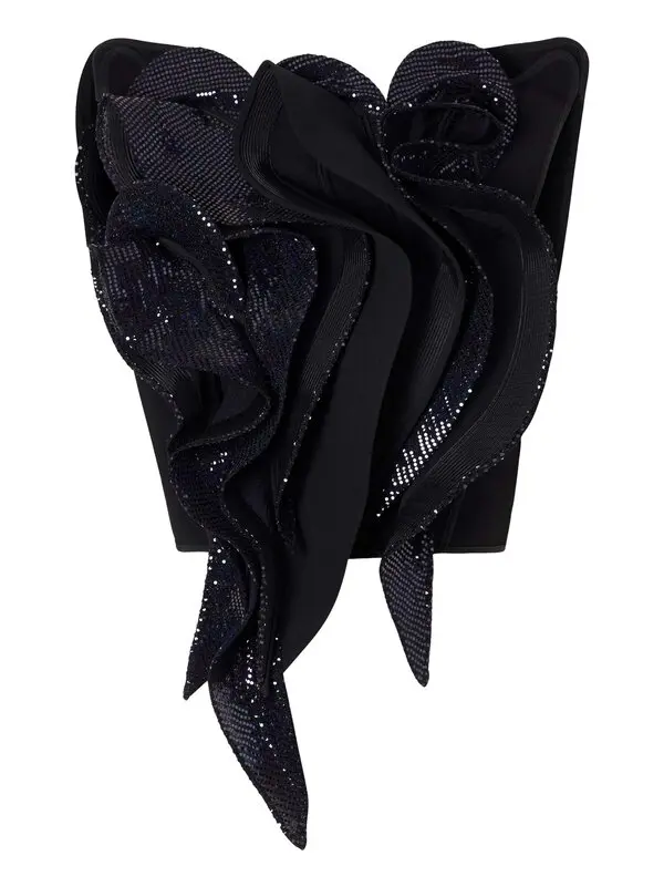Maticevski Lavish Bodice Sequin-embellished Georgette Blouse - Black