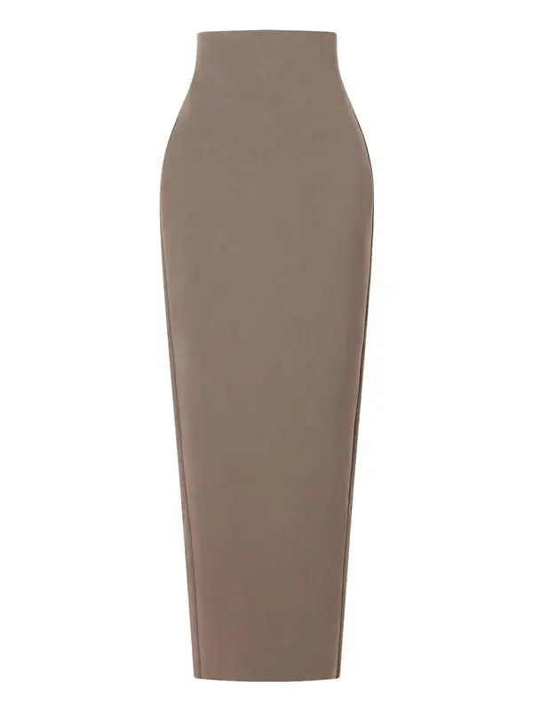 Rick Owens Stretch-wool Blend Midi Skirt - Gray