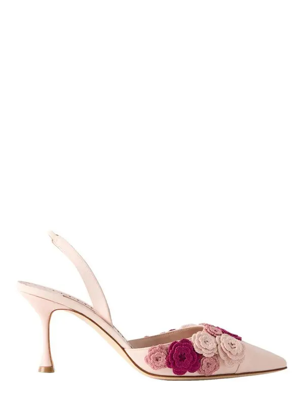 Manolo Blahnik Svemutasli 70 Embellished Slingback Pumps - Pink
