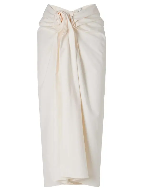 Magda Butrym Embellished Gathered Midi Dress - Cream