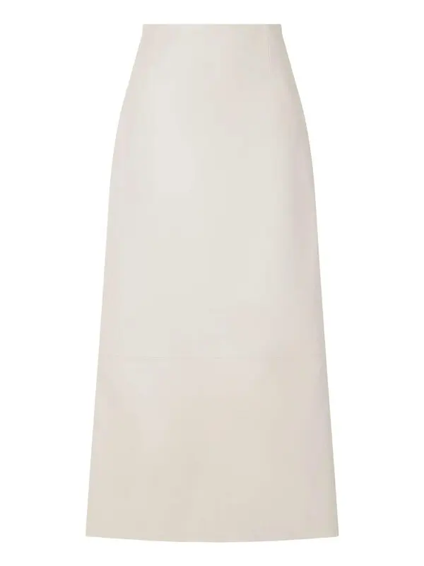 Loulou De Saison Inga Paneled Leather Midi Skirt - Ivory