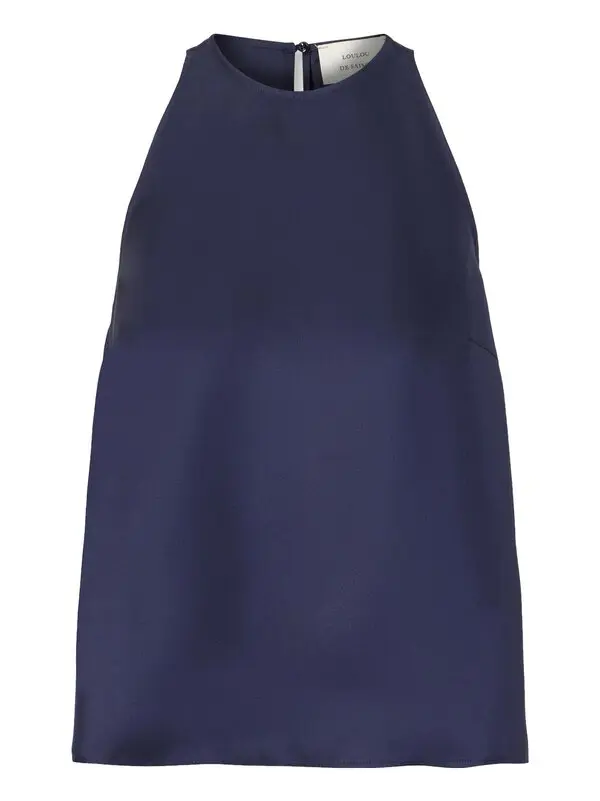 Loulou De Saison Silk-twill Cape Blouse - Blue