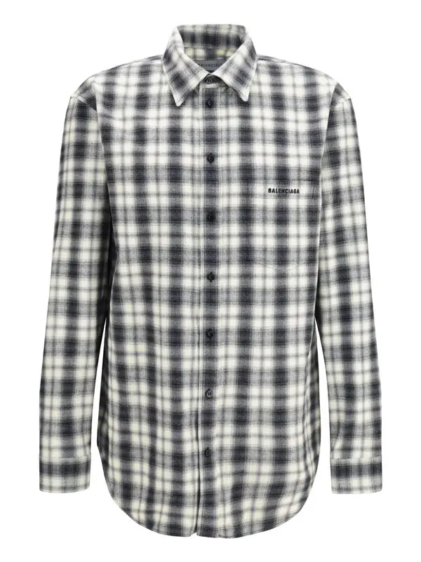 Balenciaga Checked Cotton Flannel Shirt - Multicolour