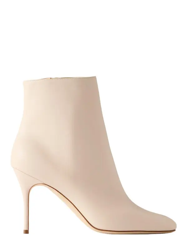 Manolo Blahnik Insopo" 90mm Leather Ankle Boots - Neutrals