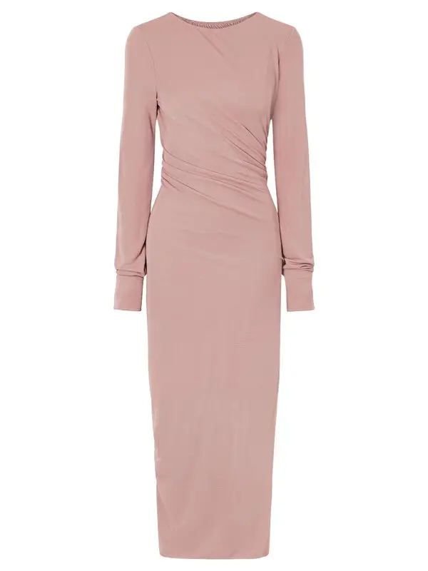 LANVIN Draped Crepe-jersey Midi Dress - Pink