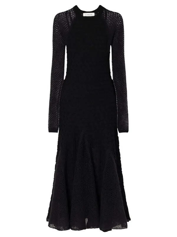 LANVIN Open-knit Wool Maxi Dress - Black
