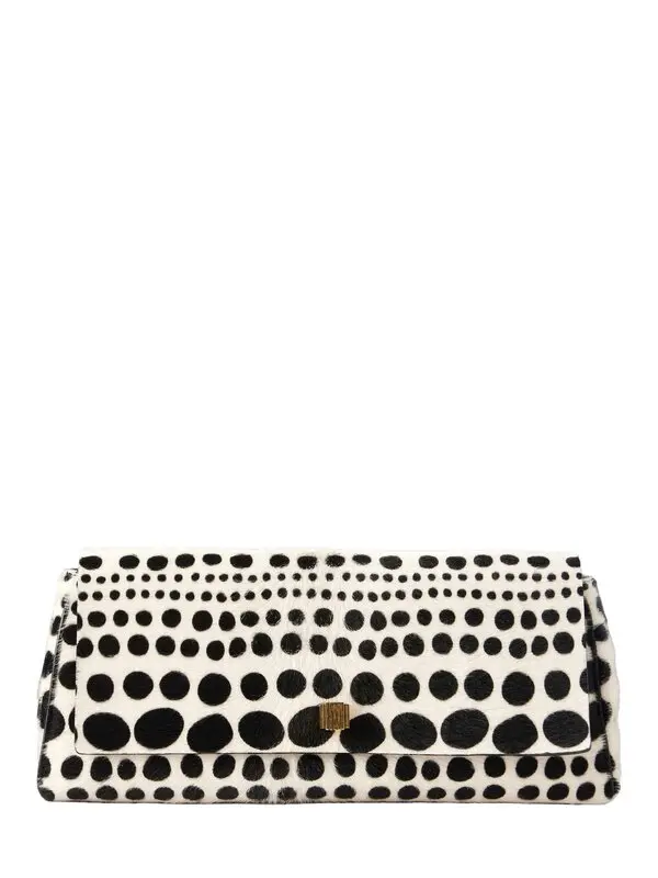 Khaite Audrey Polka-dot Calf Hair Clutch Bag - Black