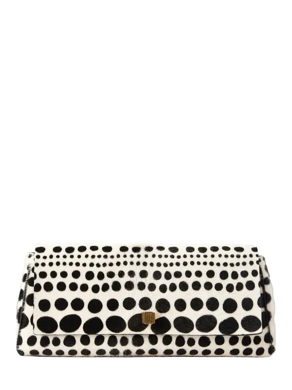 Khaite Audrey Polka-dot Calf Hair Clutch Bag - Black