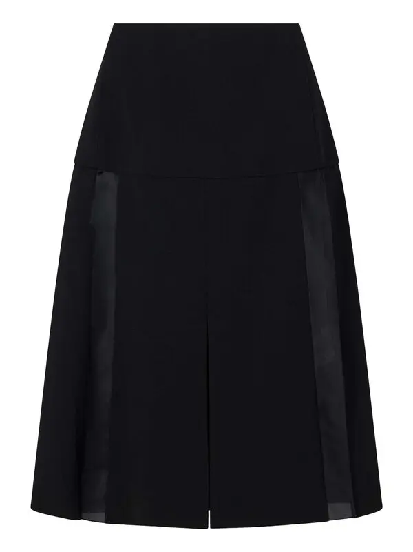 JIL SANDER Midi Skirt With Satin Trim - Black