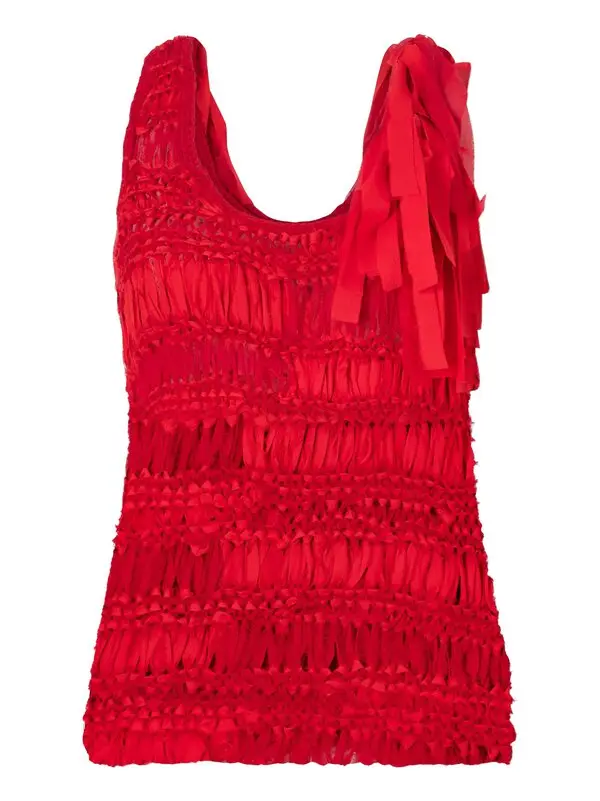 HEIRLOME Juanita Silk Tank - Red