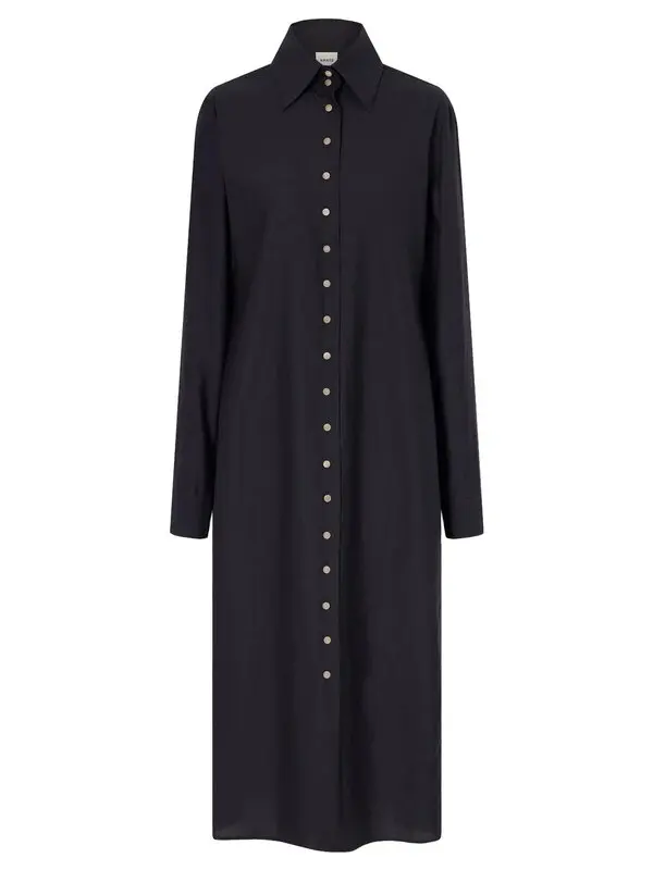 Khaite Ivanna Cotton-silk Organza Midi Dress - Black
