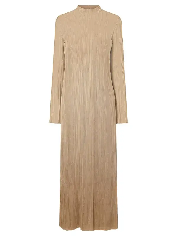 Gabriela Hearst Atira Silk Ribbed Maxi Dress - Brown