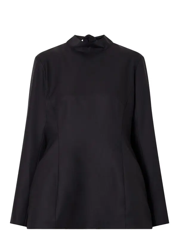 HEIRLOME Yasmin Silk-twill Blouse - Black