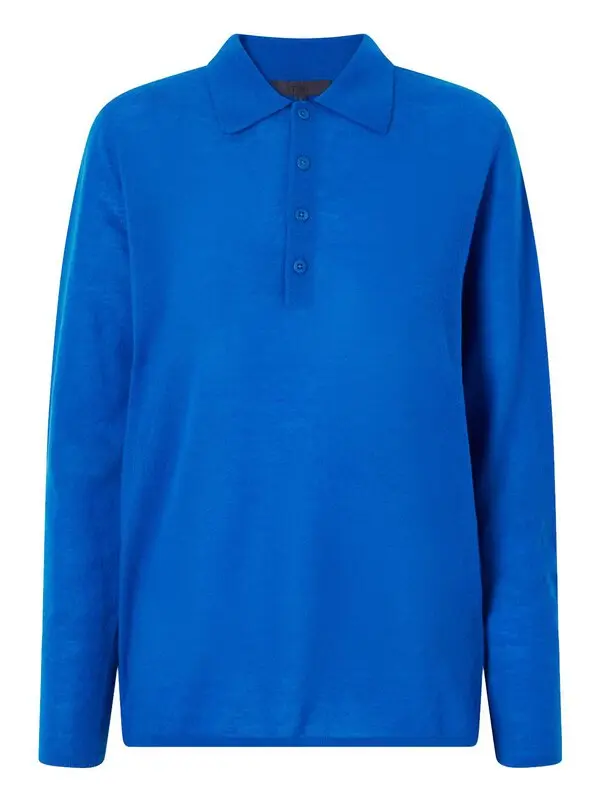 Tibi Wool-blend Knit Polo Sweater - Blue