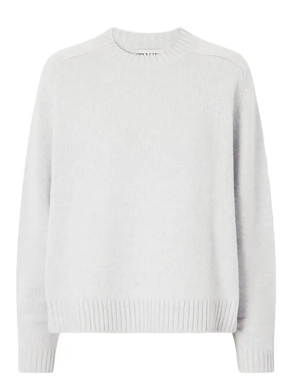 TWP New Jill" Ribbed Detail Cashmere Sweater - Neutrals