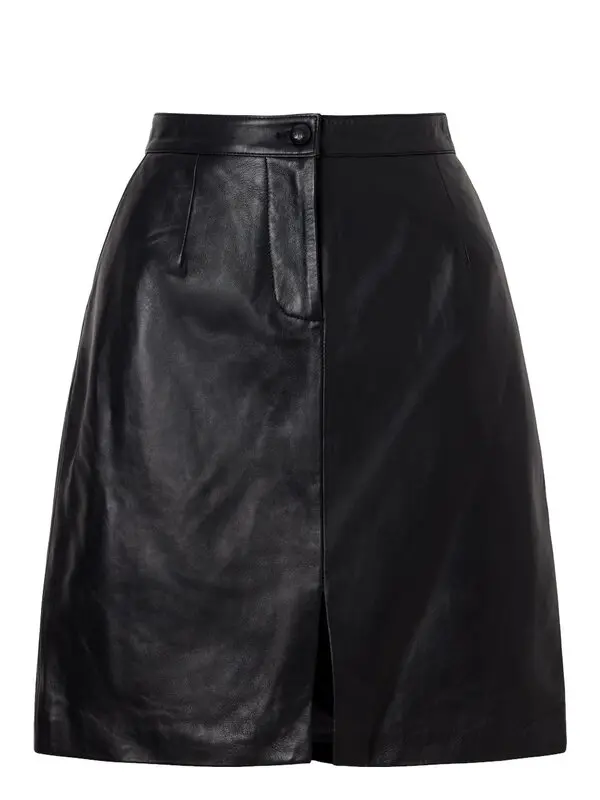 BLAZÉ MILANO Popeye Leather Midi Skirt - Black