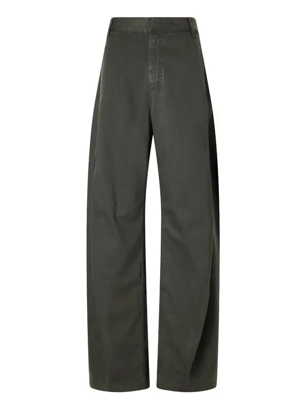 Tibi Stretch Twill Wide-leg Trousers - Green