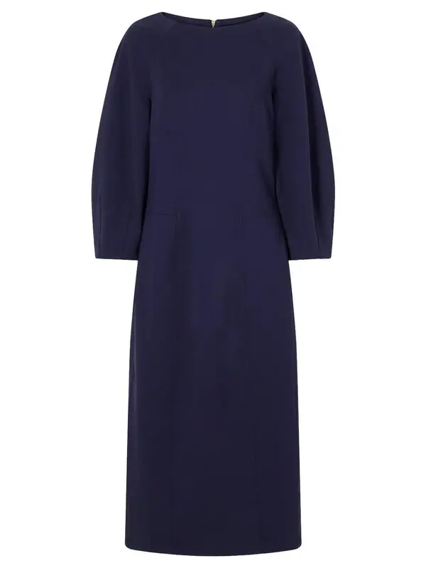 Carolina Herrera Crepe Midi Dress With Billowing Sleeves - Black