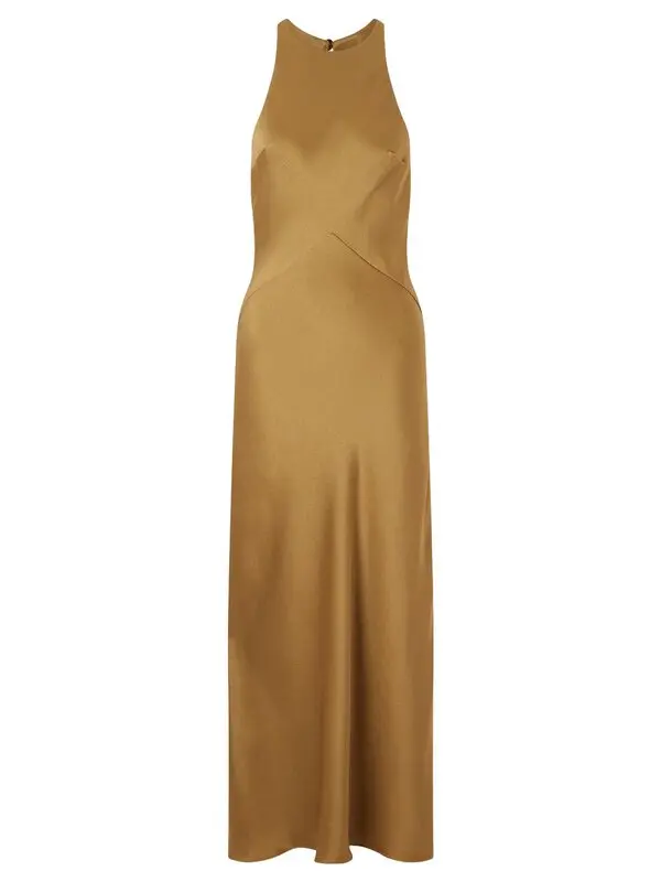 BLAZÉ MILANO Novalis Crepe Midi Dress - Gold