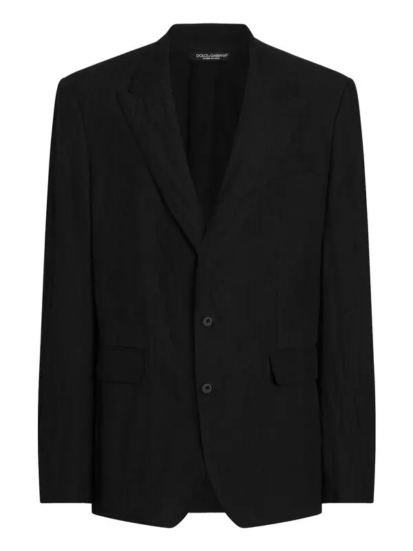 Dolce & Gabbana Sicilia Light Single-breasted Cotton Jacket - Black