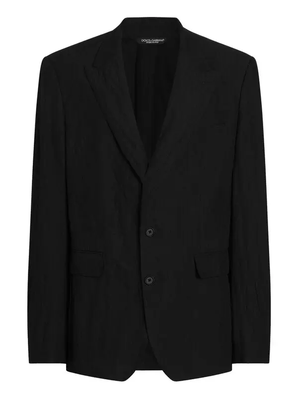 Dolce & Gabbana Sicilia Light Single-breasted Cotton Jacket - Black