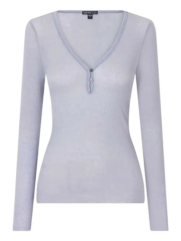 JAMES PERSE Ribbed Cotton And Cashmere-blend T-shirt - Light Gray
