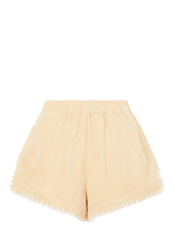TERRY PUESTO Estate Organic Cotton-terry Shorts - Neutrals